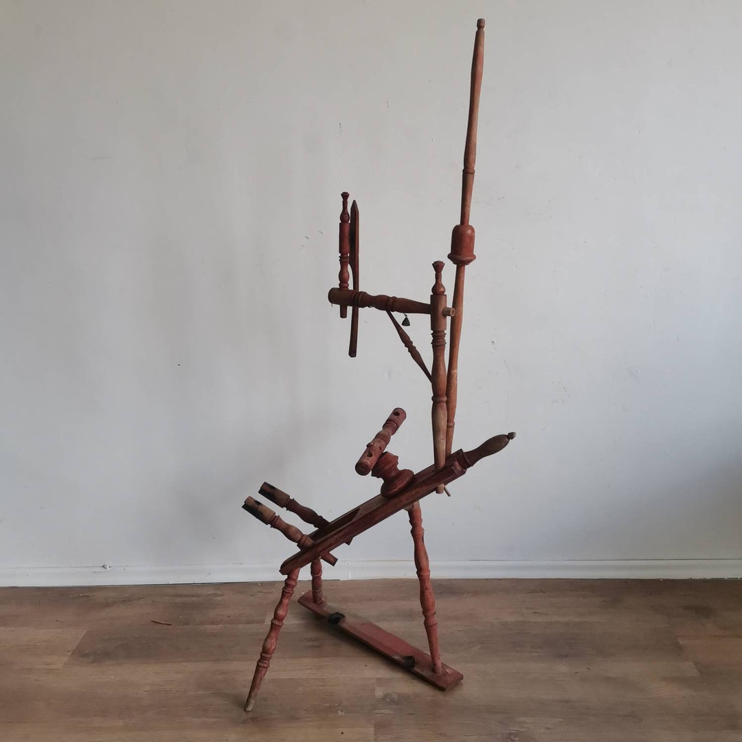Beautiful Saxony Style RUSTIC Spinning Wheel Very Decorative C1900 Wool ...
