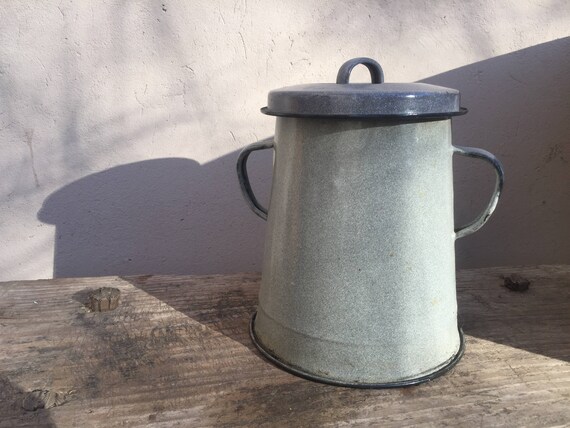GREY STORAGE Container Enamel Kitchen Mini Fridge Vintage Pot | Etsy