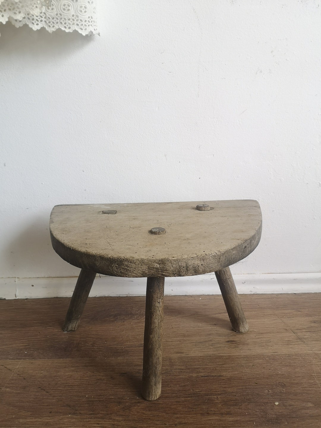 OLD Primitive Handmade Antique Milk Seat. Gnarly Patina Wooden Milking ...