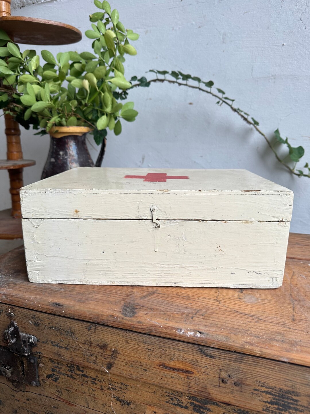 White FIRST AID BOX Vintage Hungarian Medical First Aid Wooden Box ...