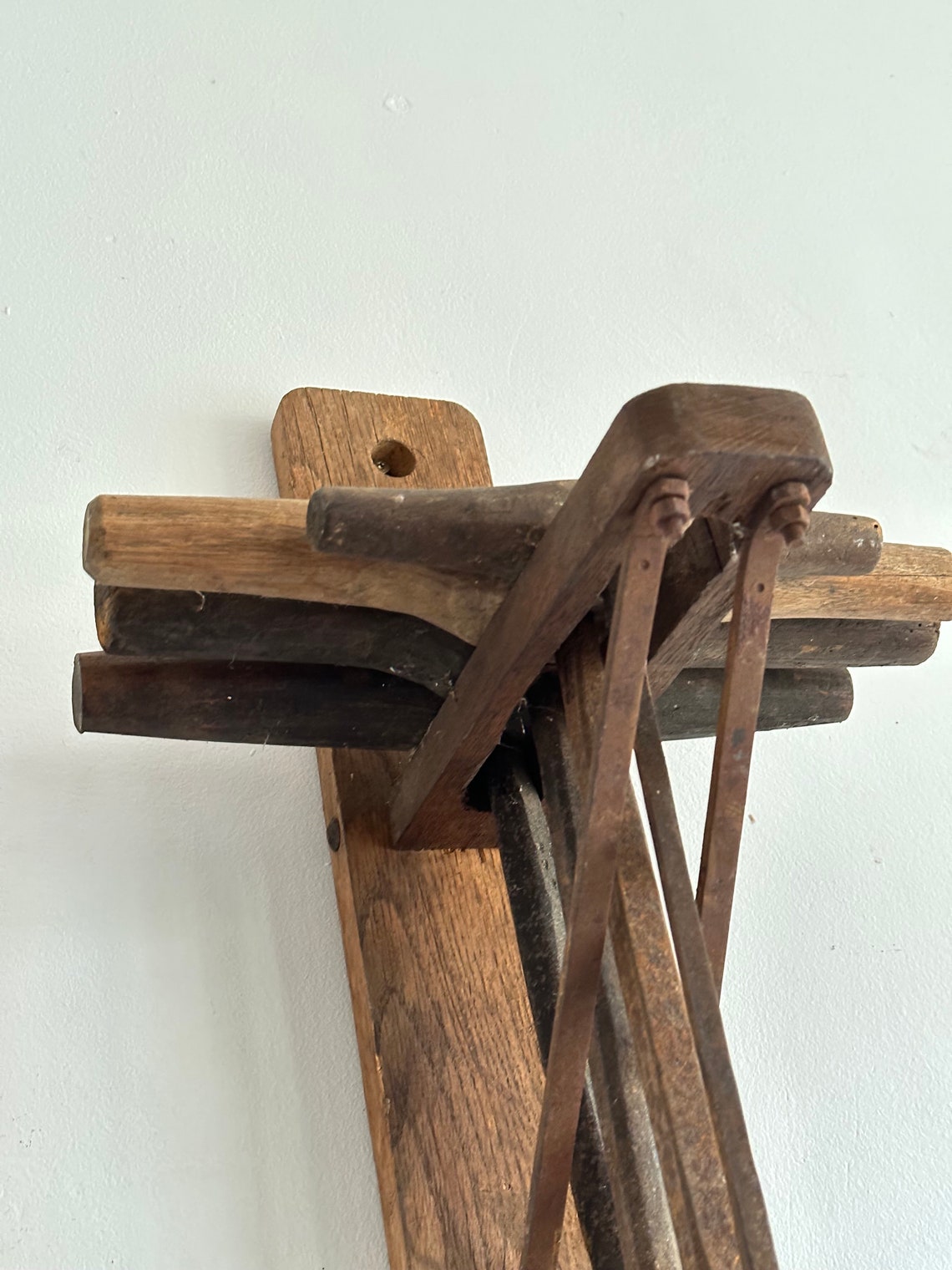 Set of 4 Antique Primitive Hand Auger Drill. Large Hand Tools. Log Bore ...