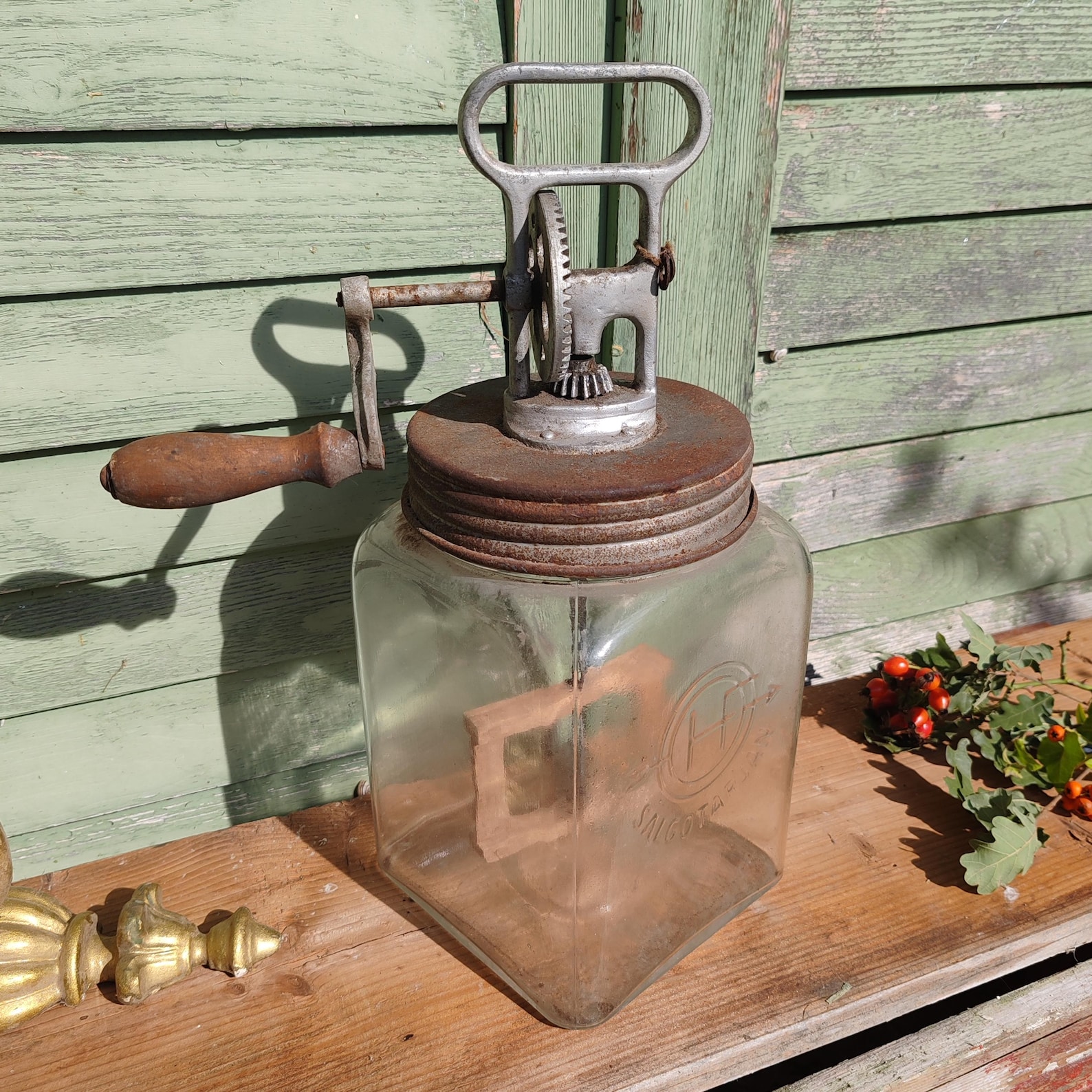 Large Glass Butter Churn Rustic Living, Butter Churn, Kitchen Decor ...