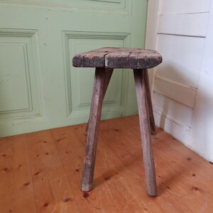 Primitive Handmade Antique Milk Seat, Gnarly Patina Wooden Milking ...