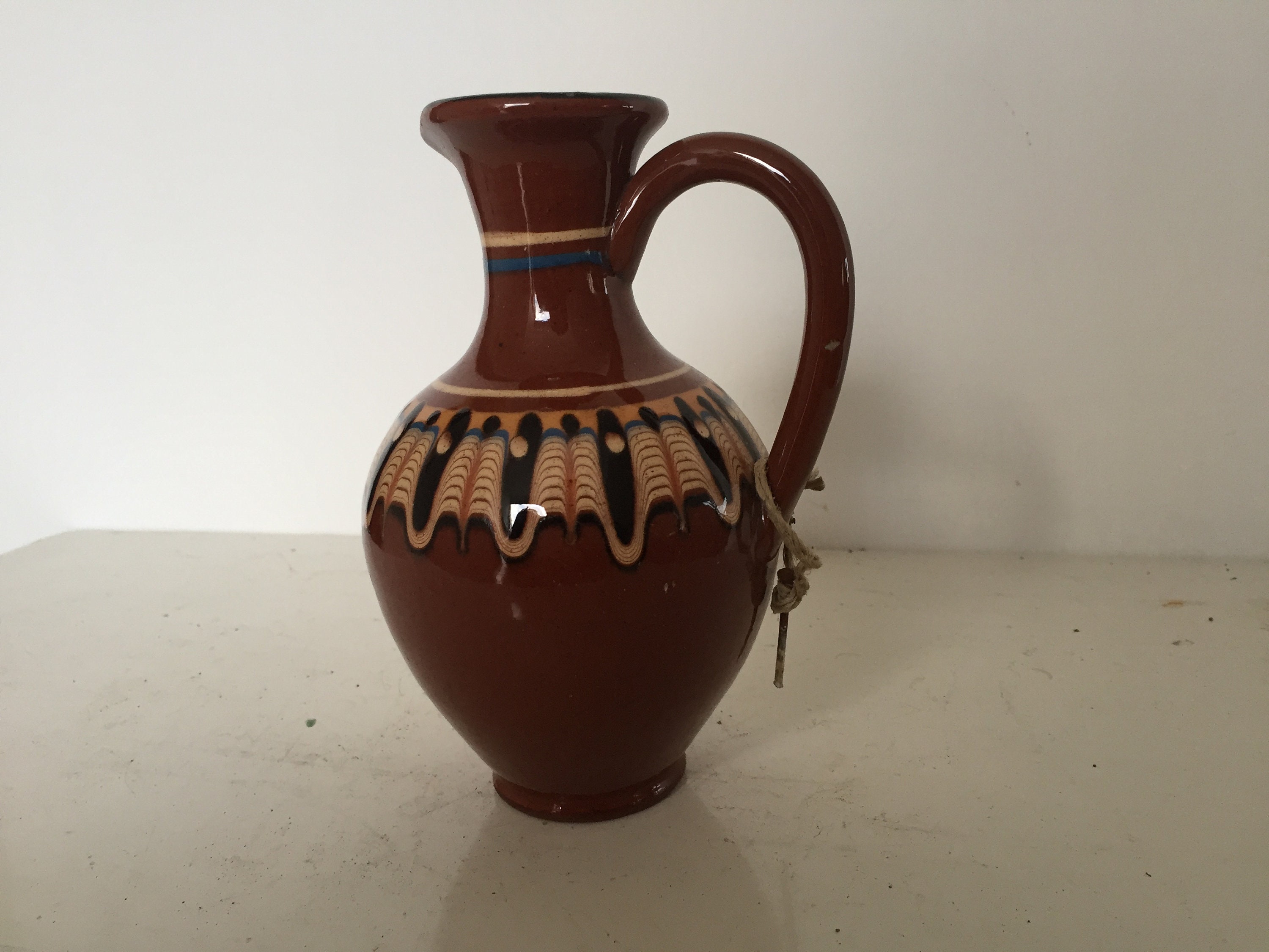 JUG Troyan Traditional Bulgarian Pottery Hand Painted. Made in | Etsy