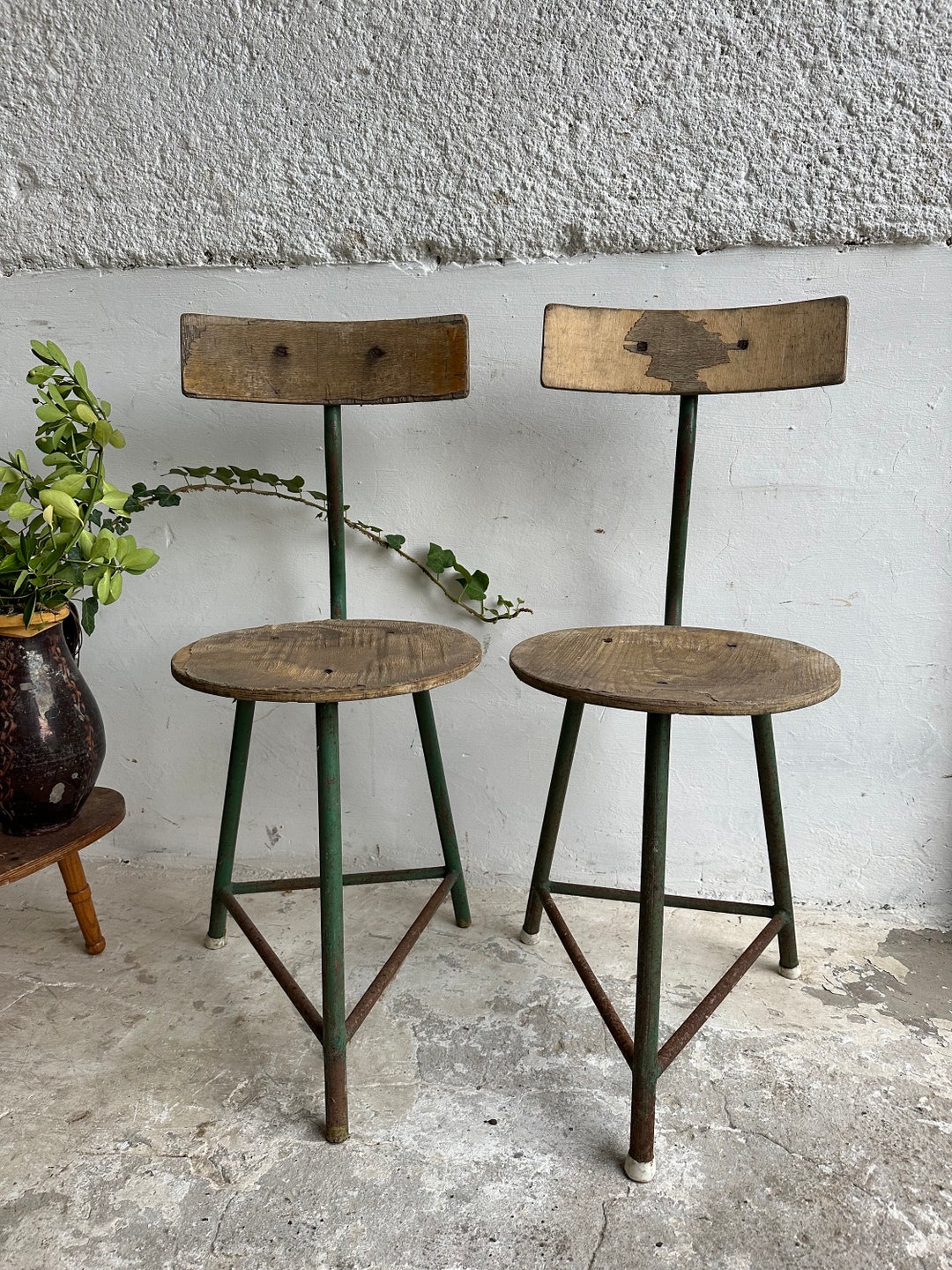 Heavy Steel Retro Workseat Engineering Stool Factory Chair Vintage ...