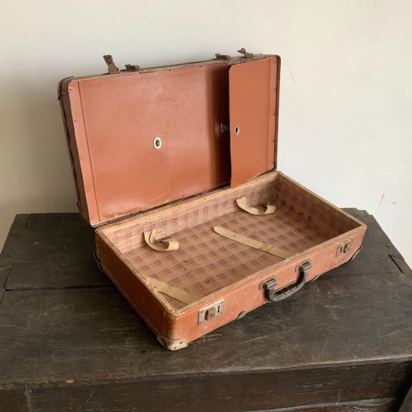 Vintage Wooden Suitcase - Etsy