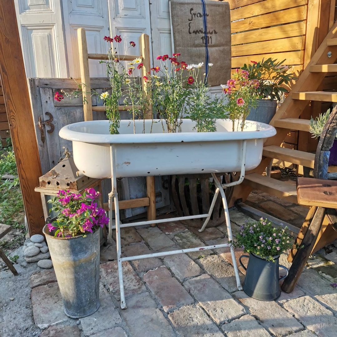 Enamel Baby BATH Basin VINTAGE Hungarian With Drainage Hole 1940,s ...