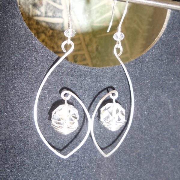 Wire Crystal Earrings - Etsy
