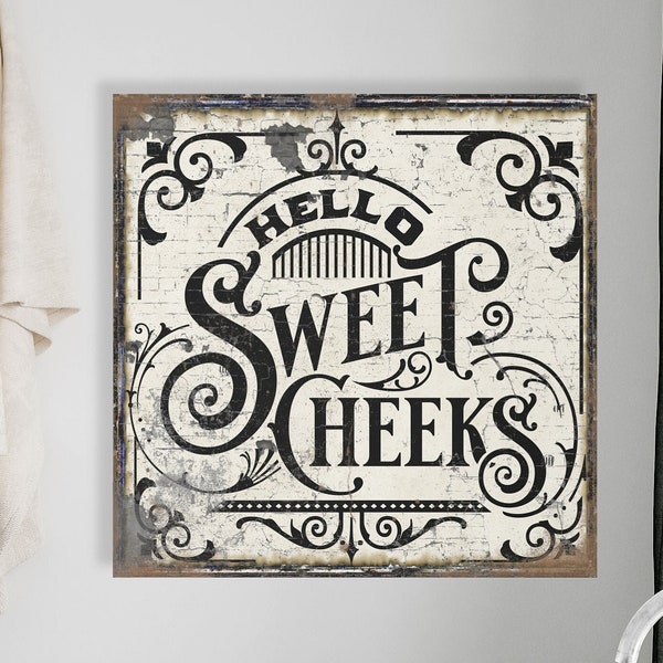 Hello Sweet Cheeks Bathroom Sign - Etsy