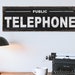 Vintage Telephone Sign, Faux Metal Sign, Large Canvas Sign, Vintage ...