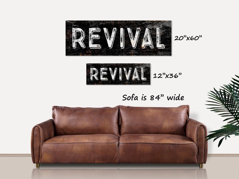 Revival Sign Large Canvas Sign Modern Farmhouse Decor | Etsy