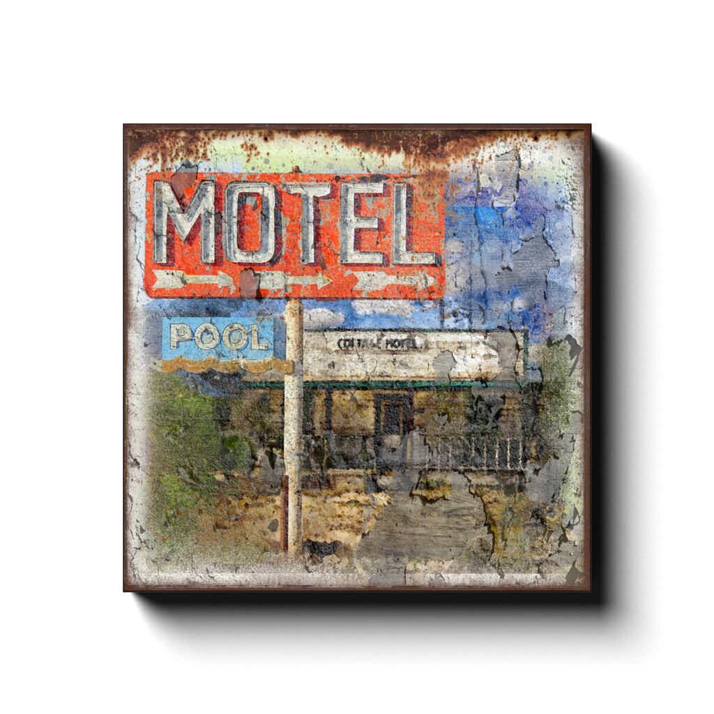 Retro Motel Sign Modern Farmhouse Home Decor Vintage Travel | Etsy