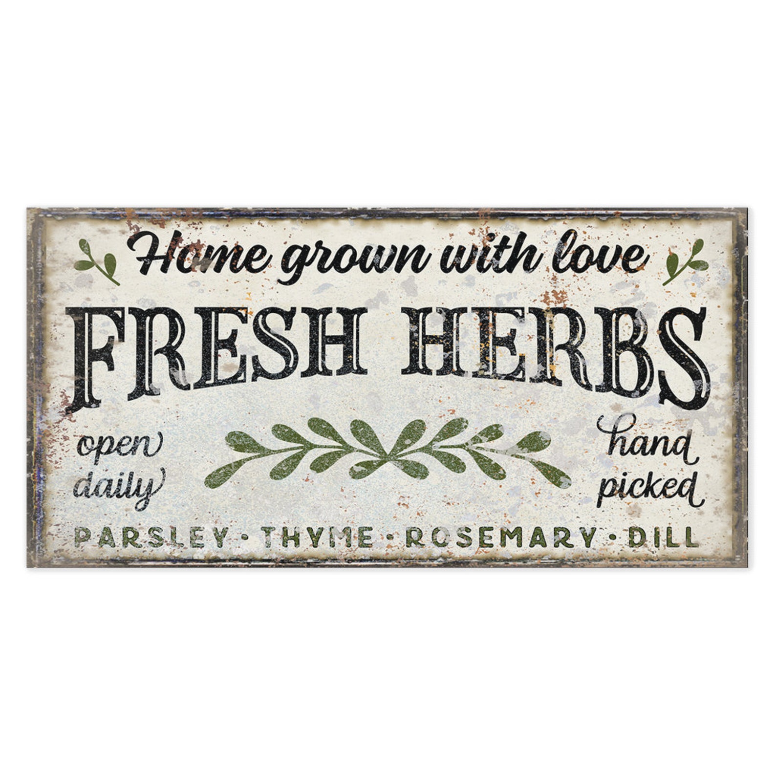 Fresh Herbs Sign Modern Farmhouse Decor Large Canvas Sign - Etsy
