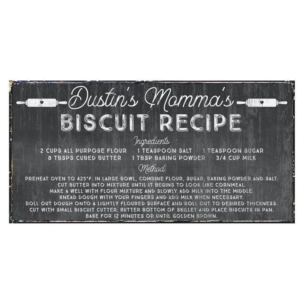 Personalized Biscuit Recipe Sign Custom Modern Farmhouse | Etsy