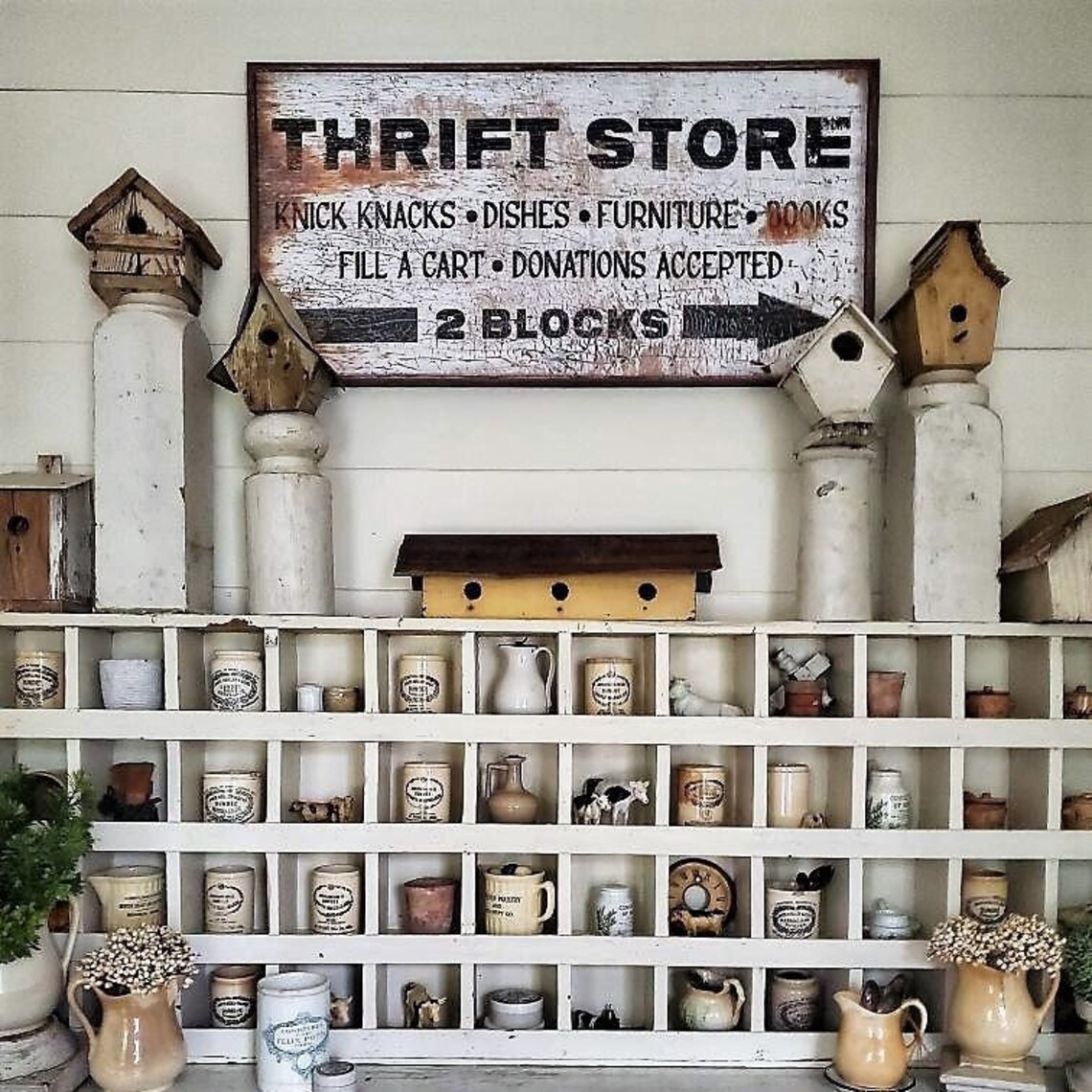 Thrift Store Sign Modern Farmhouse Decor Large Canvas Wall - Etsy