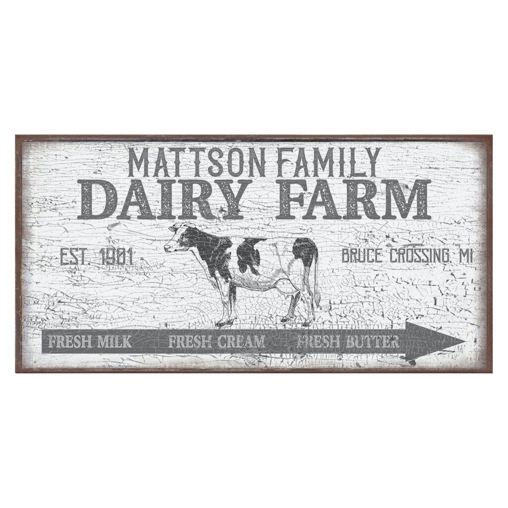 Personalized Dairy Farm Sign Modern Farmhouse Decor Dairy - Etsy UK