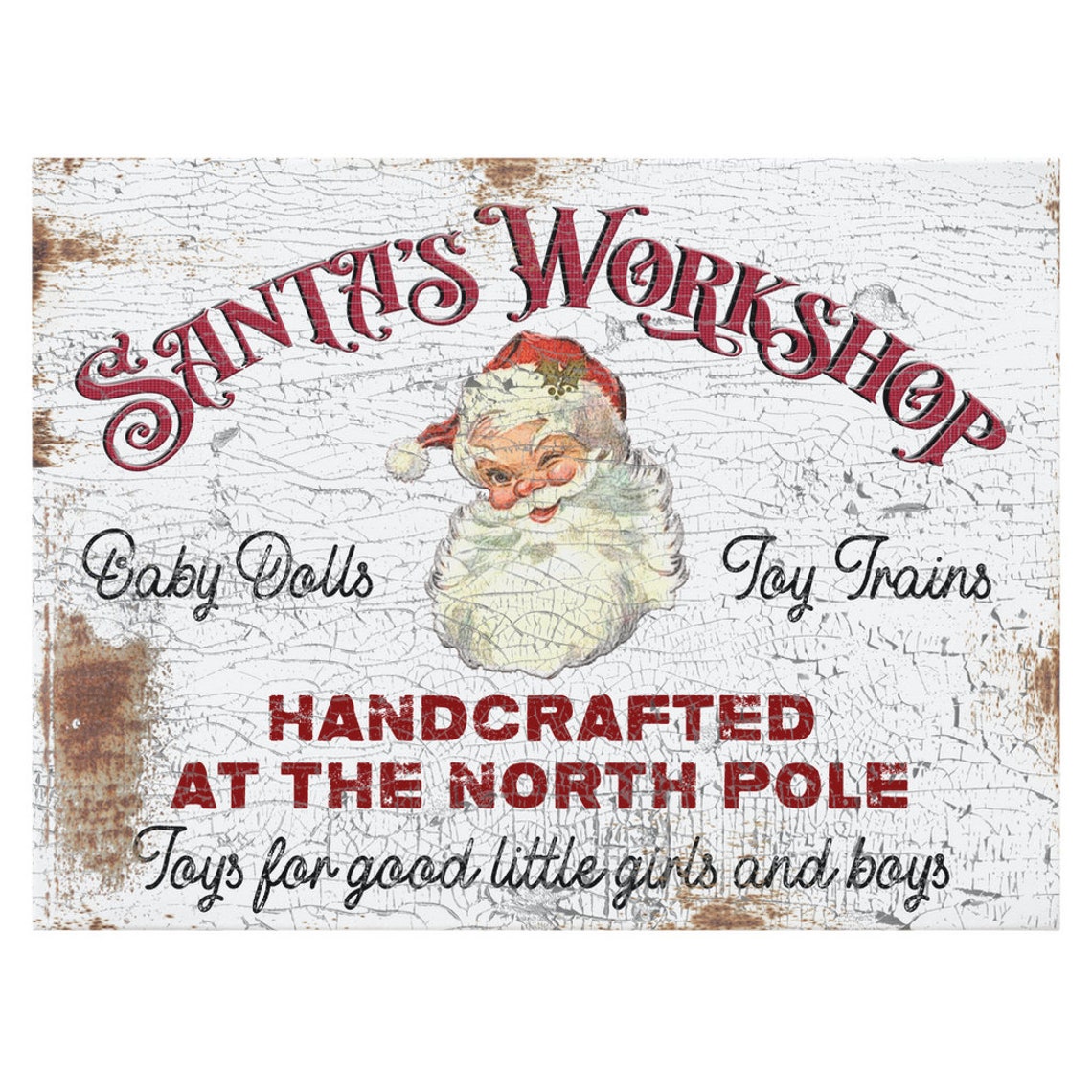 Santa's Workshop Sign Vintage Holiday Decor Vintage | Etsy