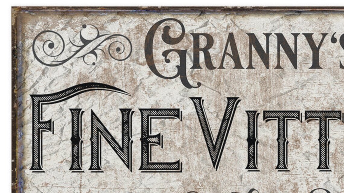 Vintage Granny's Fine Vittles Sign Modern Farmhouse | Etsy