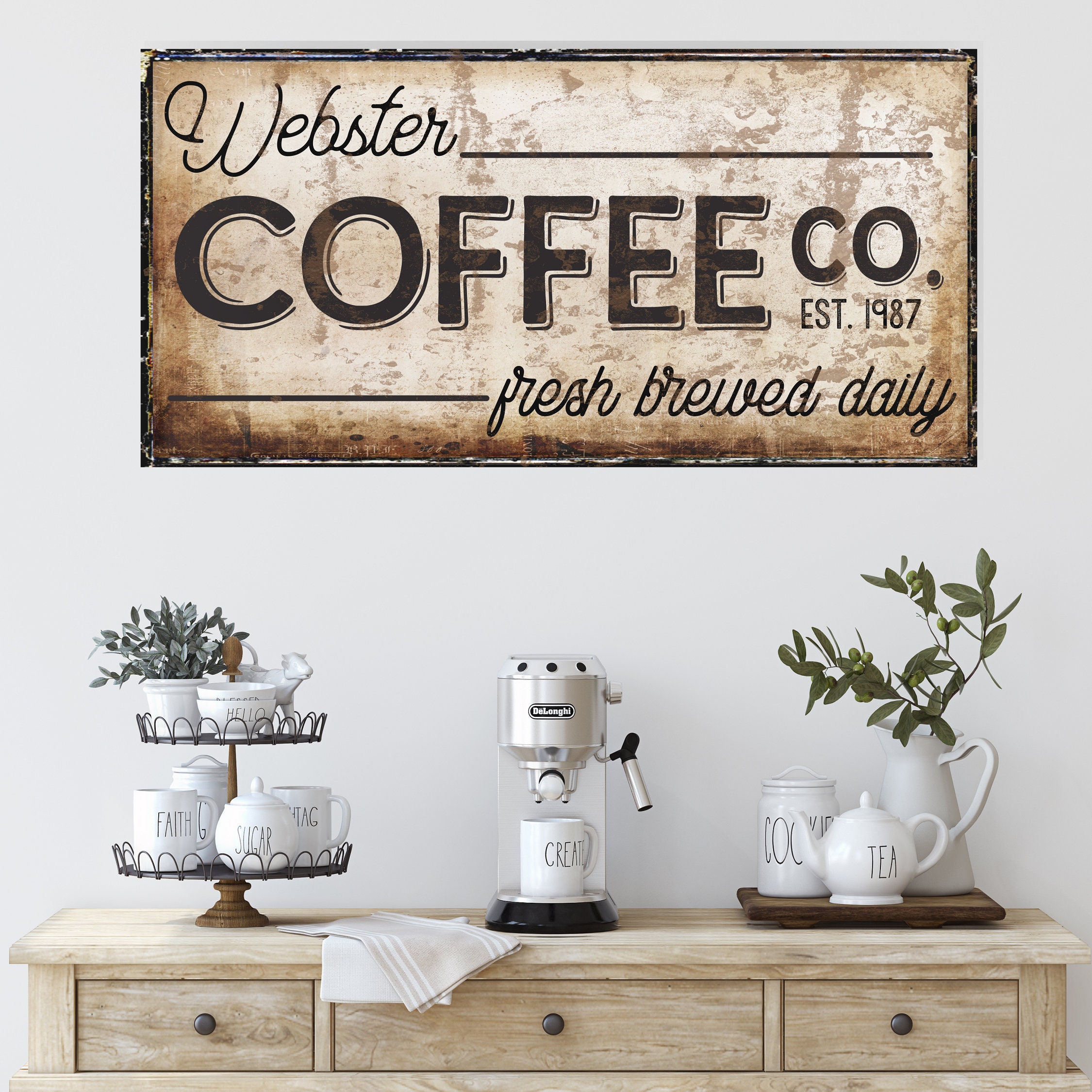 Personalized Coffee Company Sign Modern Farmhouse Decor | Etsy