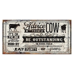 Advice From A Cow Sign, Modern Farmhouse Decor, Large Canvas Sign, Cow ...