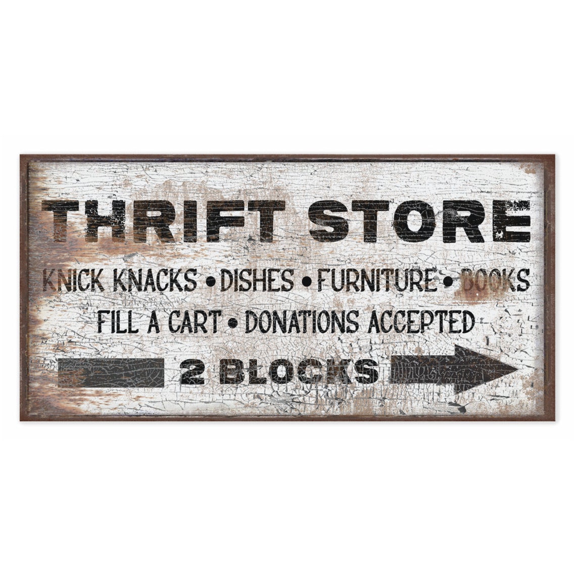 Thrift Store Sign Modern Farmhouse Decor Large Canvas Wall - Etsy