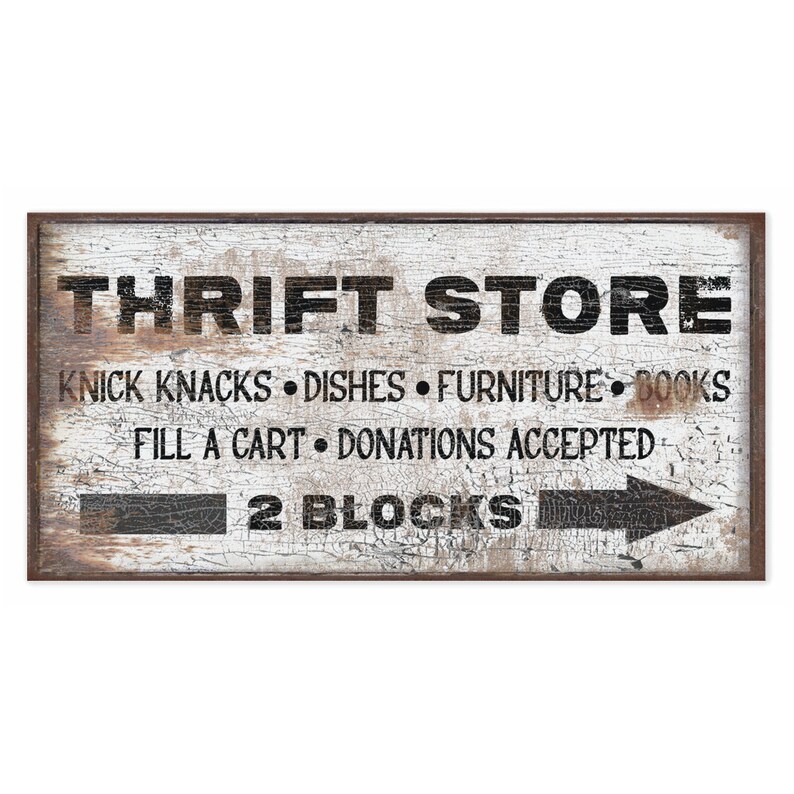 Thrift Store Sign Modern Farmhouse Decor Large Canvas Wall - Etsy