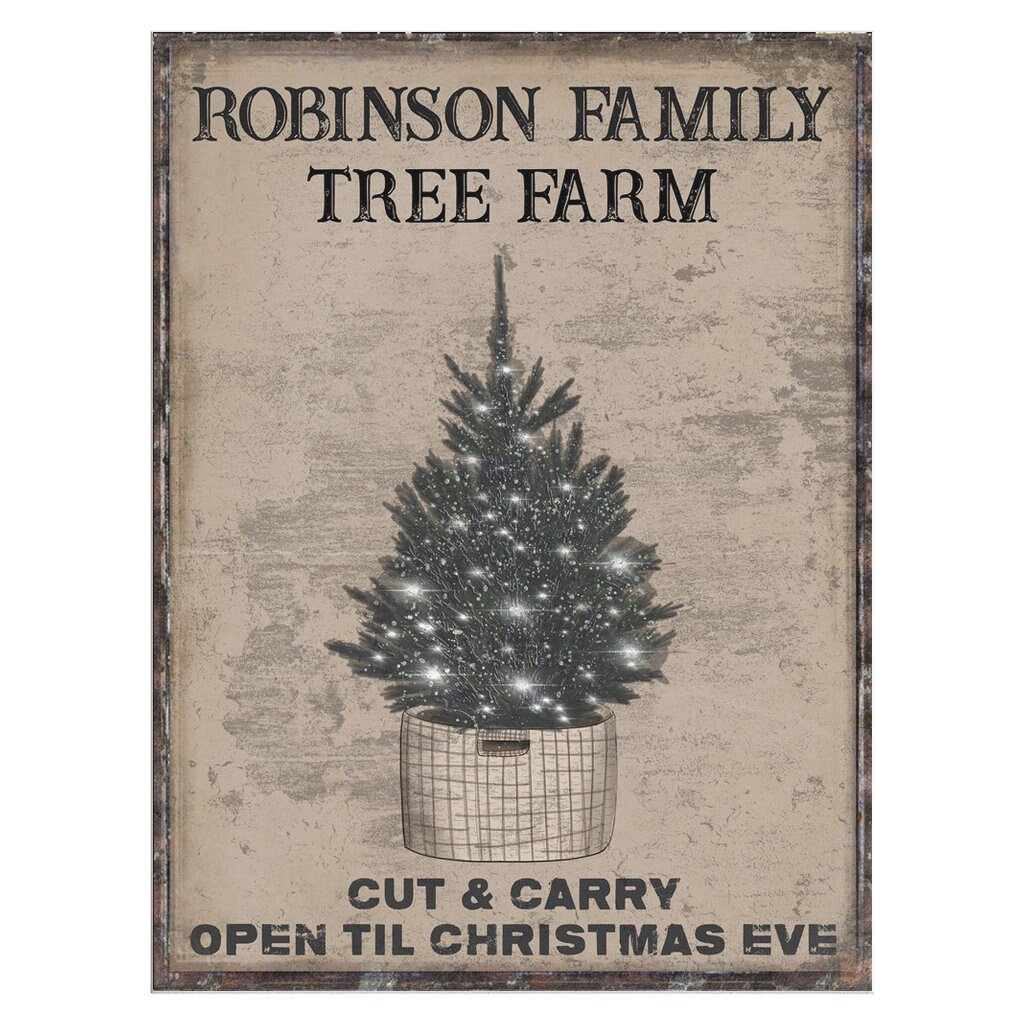 Family Christmas Tree Farm Sign Custom Christmas Decor | Etsy