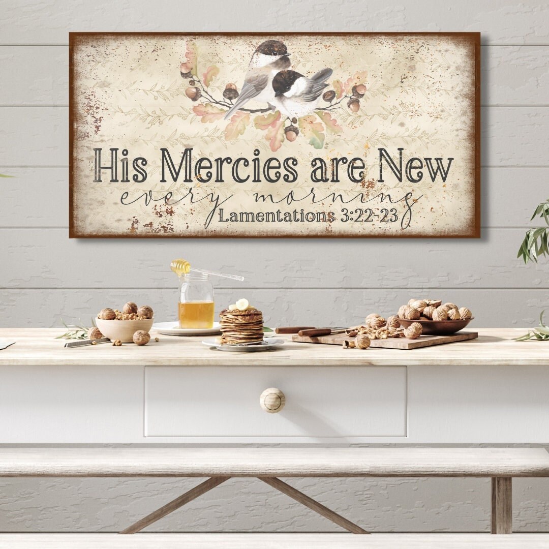 His Mercies Are New Every Morning, Christian Gifts, Christian Canvas ...