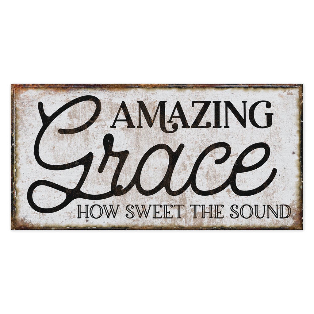Amazing Grace Sign Modern Farmhouse Decor Large Canvas - Etsy