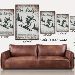Vintage Ski Lodge Canvas Sign: Rustic Holiday Decor - Etsy