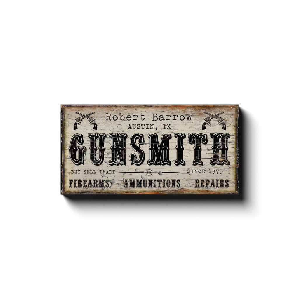Gunsmith Personalized Sign Modern Farmhouse Decor Large | Etsy