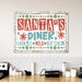 Santa's Diner, Christmas Sign, 1950'S Holiday Decor, Christmas Canvas ...