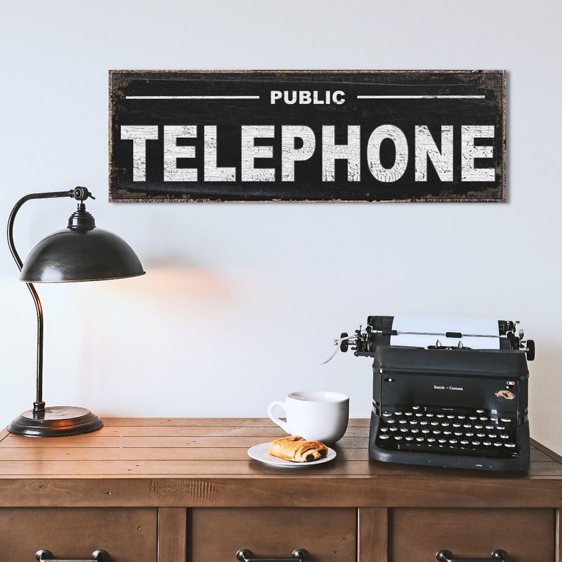 Vintage Telephone Sign Faux Metal Sign Large Canvas Sign - Etsy