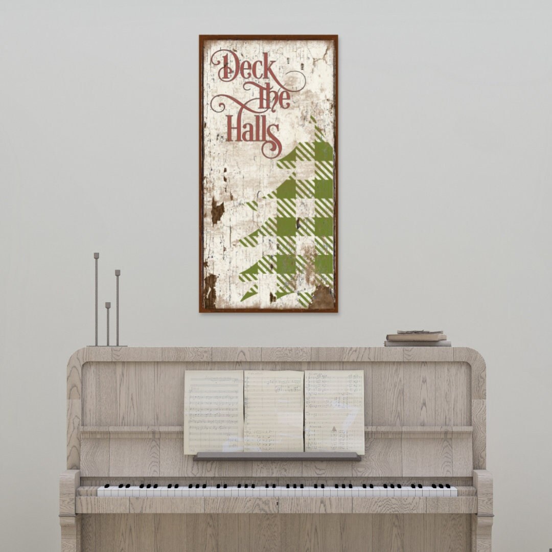 Christmas Sign, Deck the Halls Canvas Sign, Modern Farmhouse Decor ...