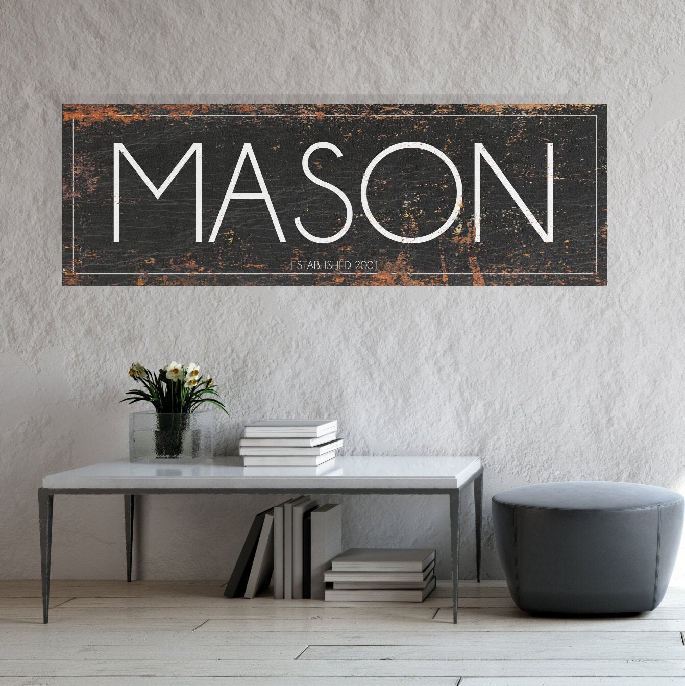 Modern Farmhouse Last Name Sign Custom Canvas Sign - Etsy