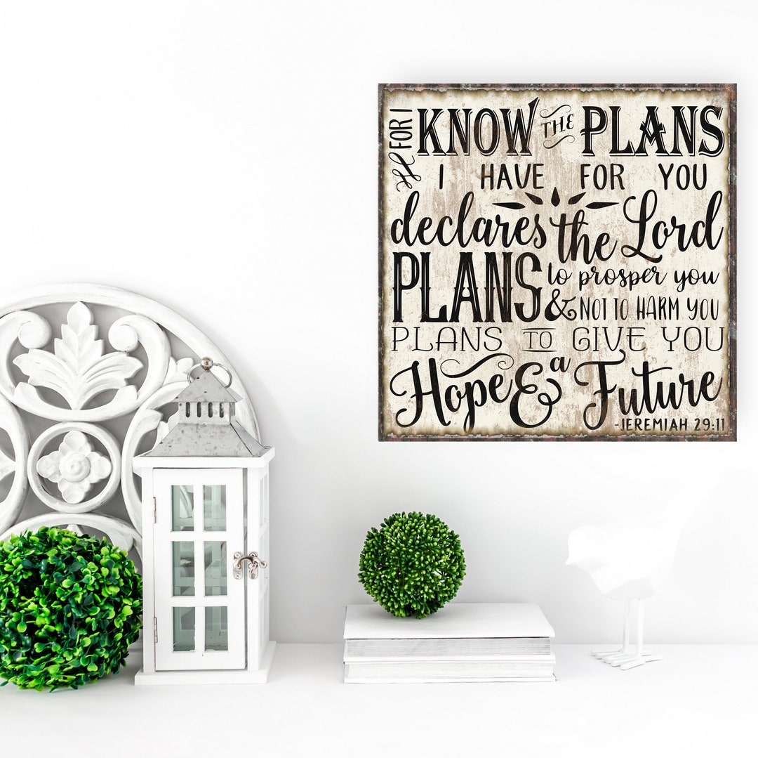 Jeremiah 2911, Modern Farmhouse Wall Decor, Bible Verse Decor, Antique ...