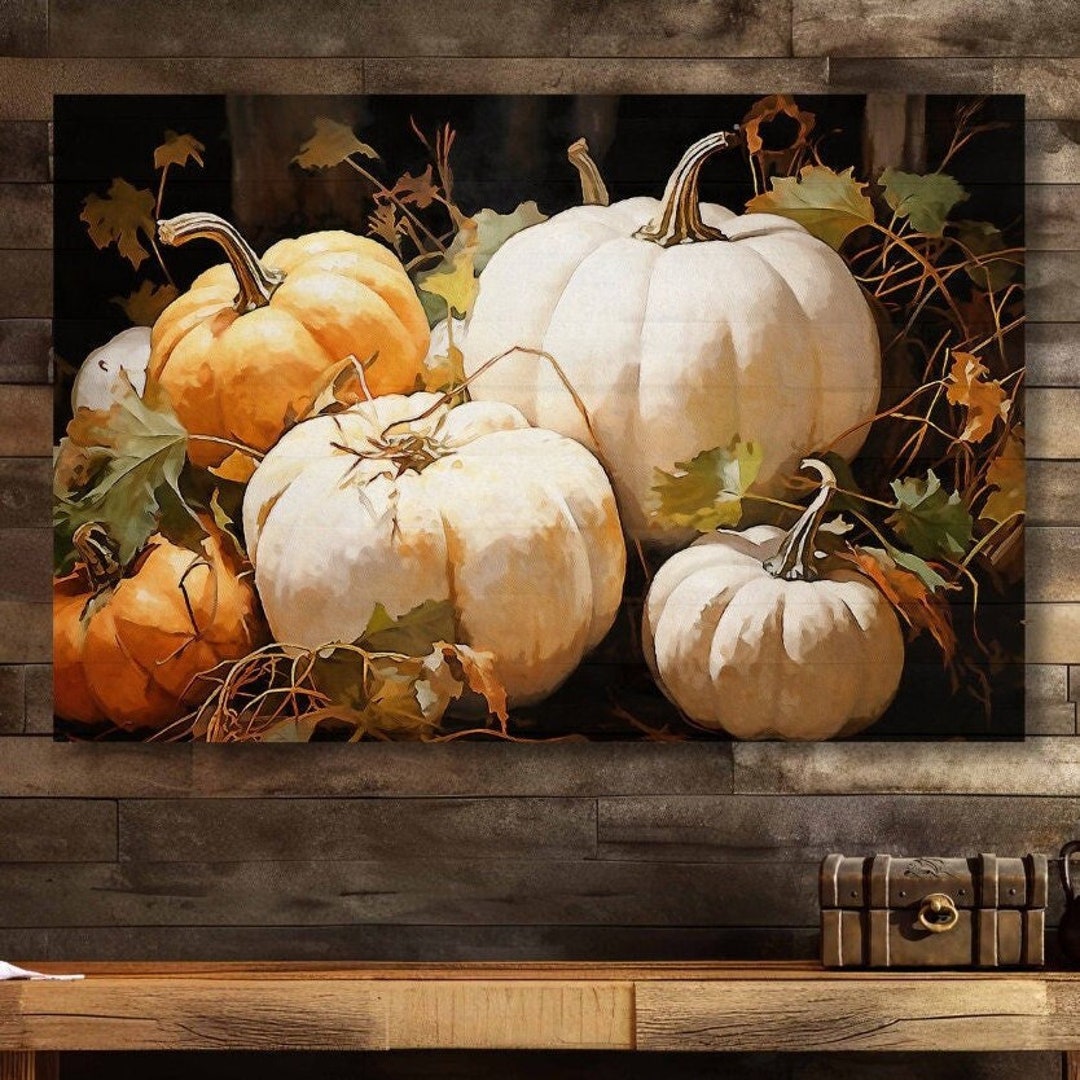 Fall Decor, Pumpkins Still Life, Large Canvas Sign, Fall Pictures ...