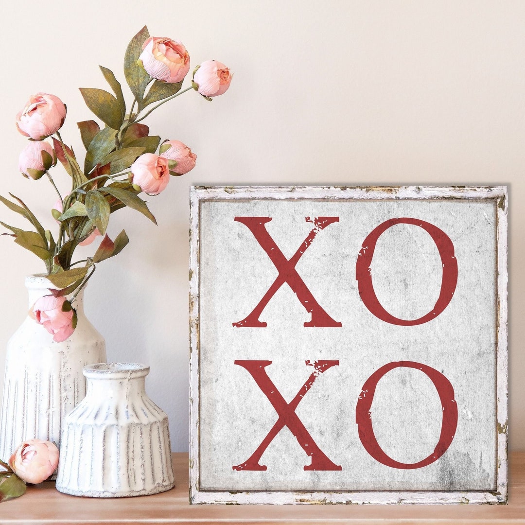 XOXO, Valentines Day Decor, Valentines Wall Art, Large Canvas Signs ...