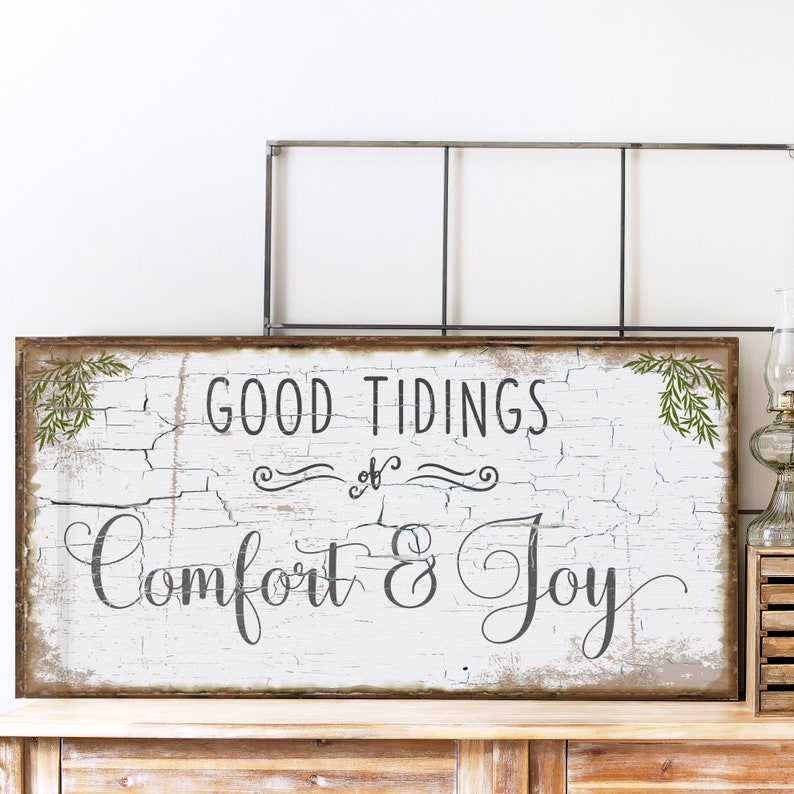 Comfort & Joy Sign Modern Farmhouse Decor Large Canvas Wall - Etsy