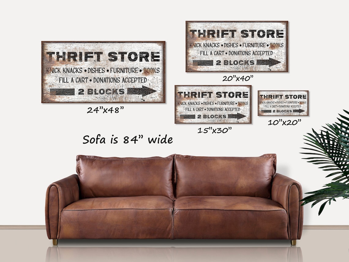Thrift Store Sign Modern Farmhouse Decor Large Canvas Wall - Etsy
