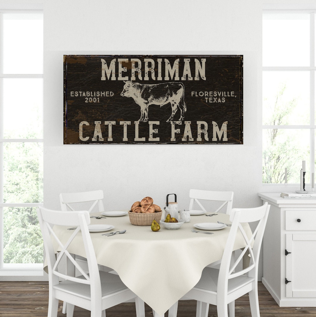 Farm and Ranch Sign, Personalized Cattle Farm Sign, Custom Cattle Gift ...