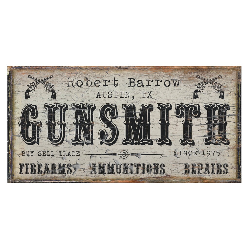 Gunsmith Personalized Sign Modern Farmhouse Decor Large | Etsy