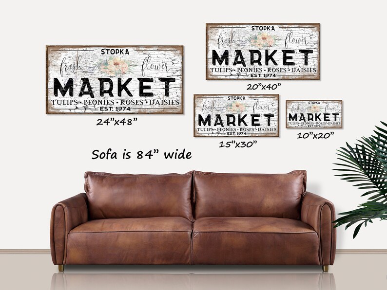 Chippy Flower Market Canvas Sign Modern Farmhouse Decor - Etsy