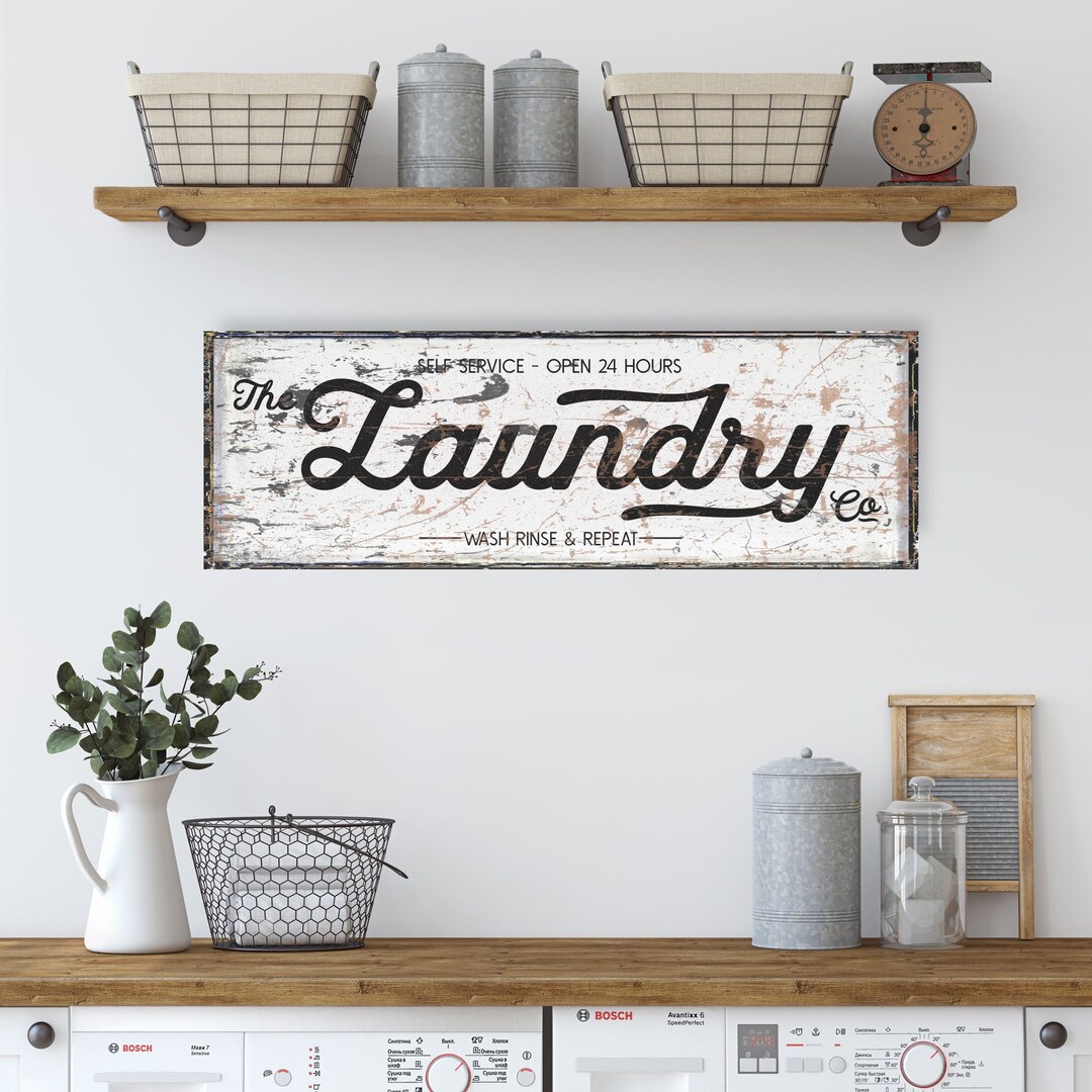 Laundry Co Sign, Custom Canvas Sign, Modern Farmhouse Decor, Custom ...