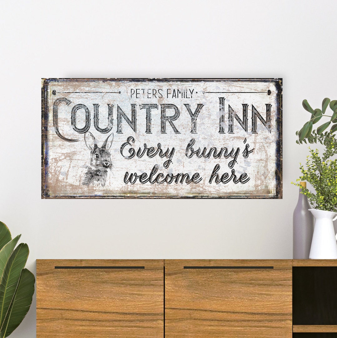 Personalized Easter Sign Country Inn, Modern Farmhouse Decor, Easter ...