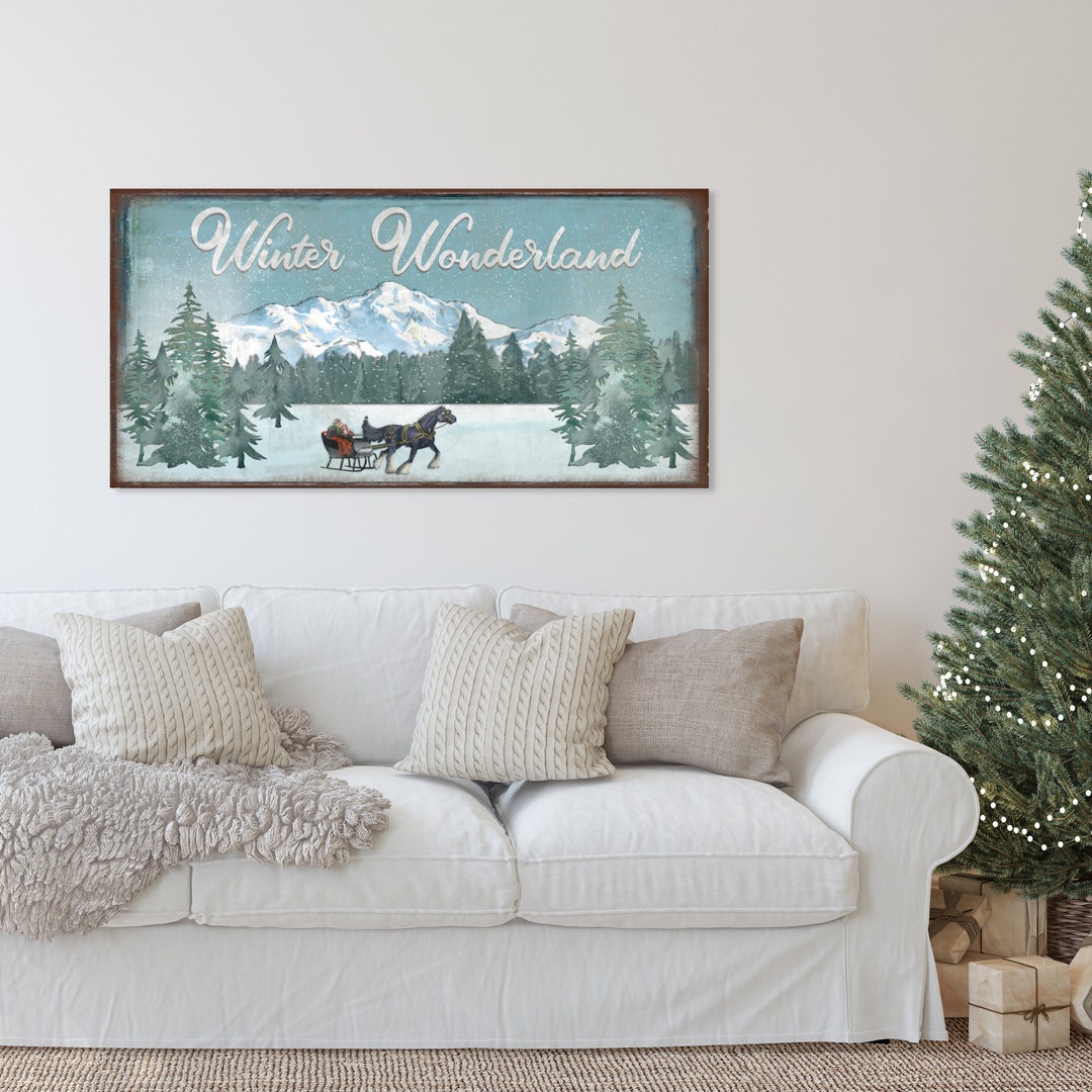 Winter Wonderland Sign, Modern Farmhouse Decor, Large Canvas Wall Art ...