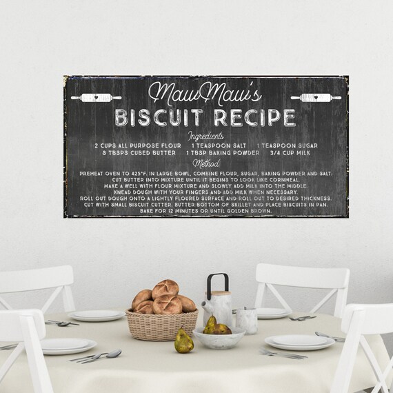 Personalized Biscuit Recipe Sign Custom Modern Farmhouse | Etsy
