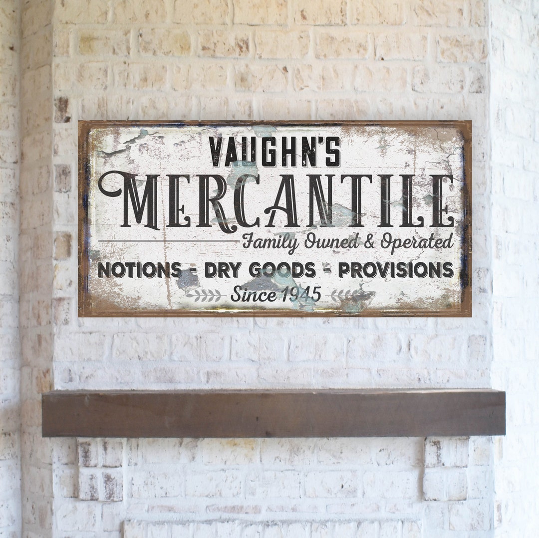 Personalized Mercantile Sign, Modern Farmhouse Decor, Vintage Gifts ...