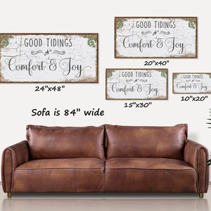 Comfort & Joy Sign, Modern Farmhouse Decor, Large Canvas Wall Art ...
