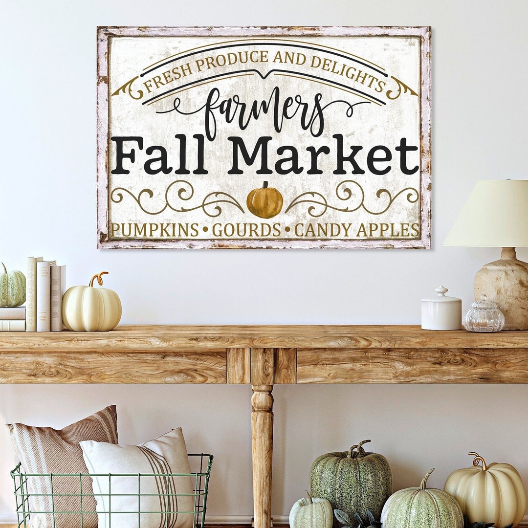 Farmers Fall Market, Fall Decor, Vintage Farmhouse Decor, Vintage ...